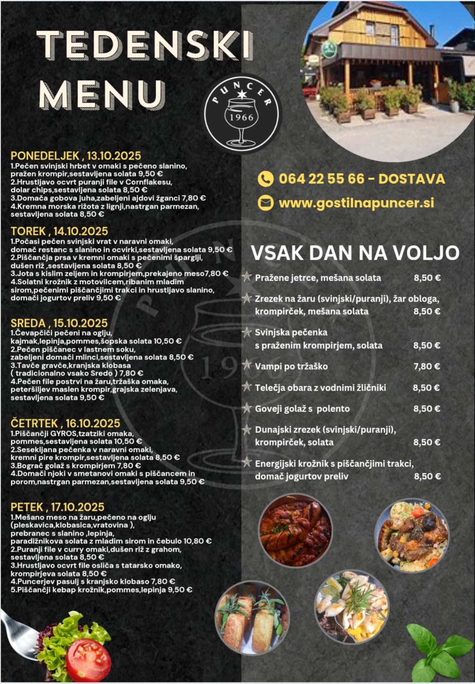 Puncerjeve malice - Dnevna ponudba - Gostilna Puncer