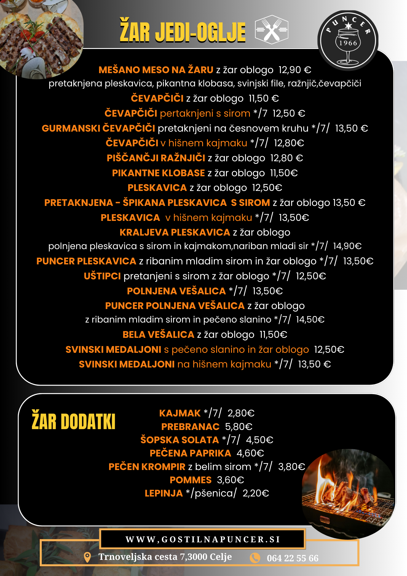 Menu - Gostilna Puncer