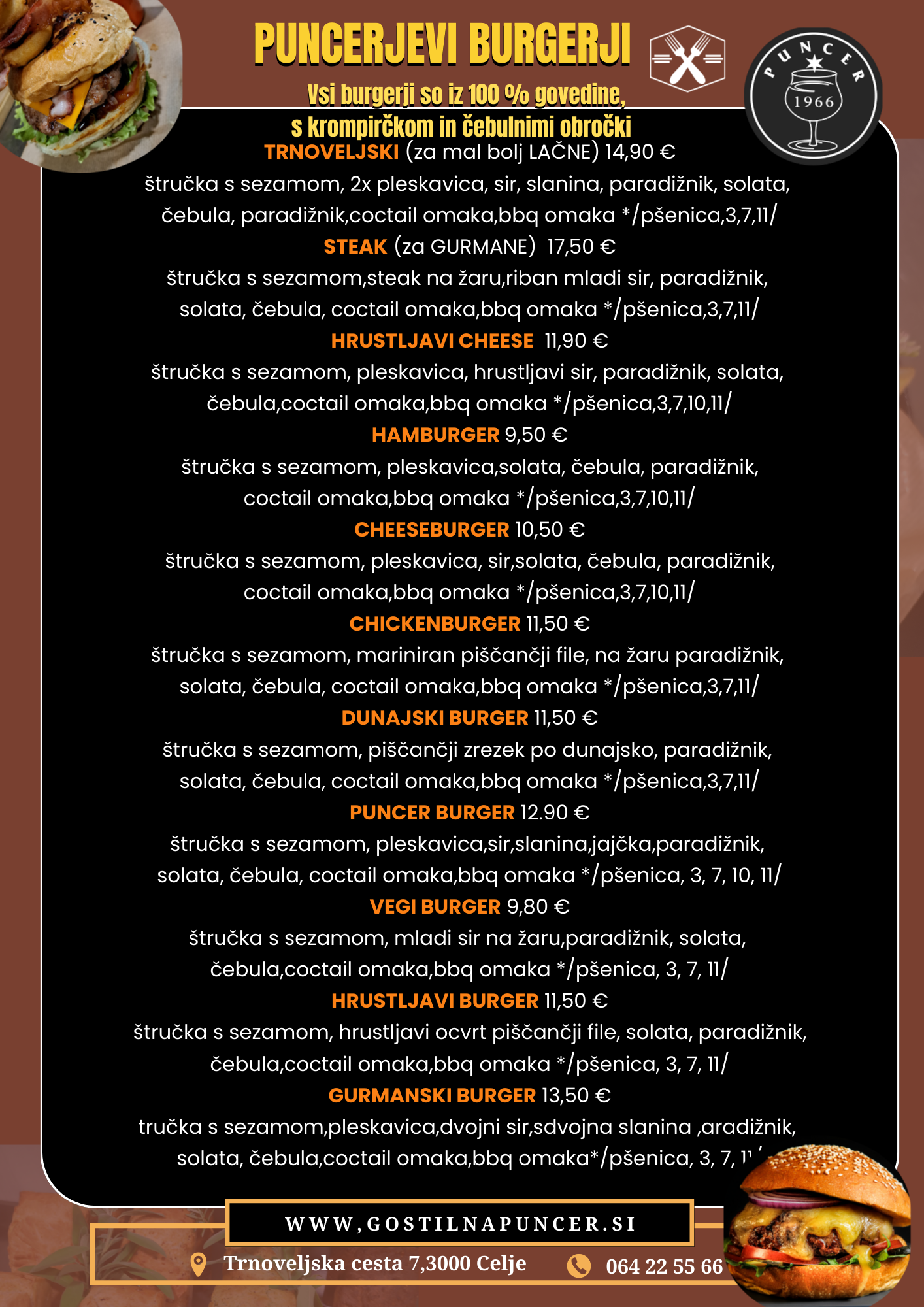 Menu - Gostilna Puncer