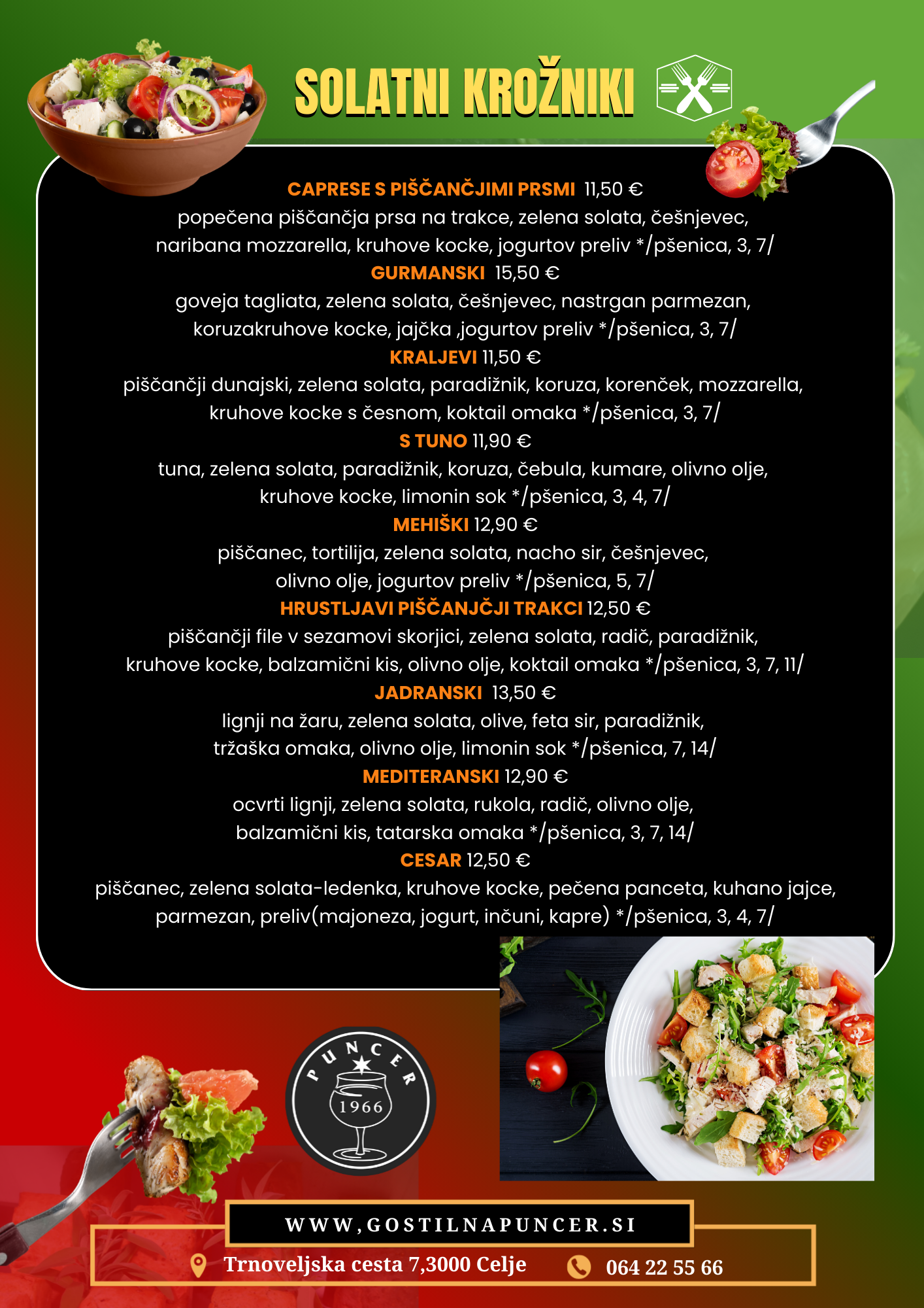 Menu - Gostilna Puncer